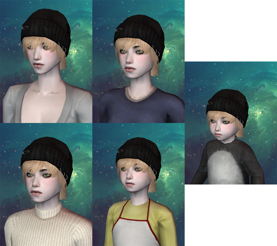 Simblr.cc - Digi Hair Mesh 001: Deimos (updated: now option for hat ...
