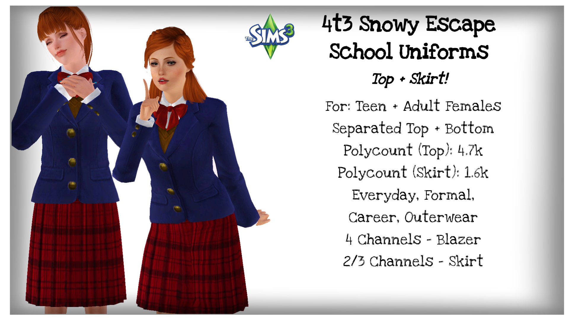 Simblr.cc - 4t3 Conversions: 4t3 Snowy Escape - Teen / Adult School ...