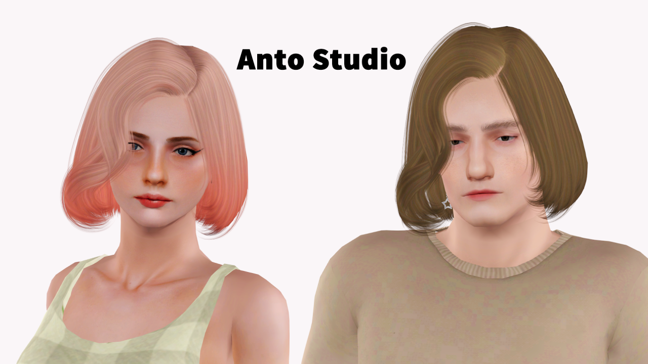 Simblr.cc - Hair with reduced polygons: Set of hairstyles with reduced ...