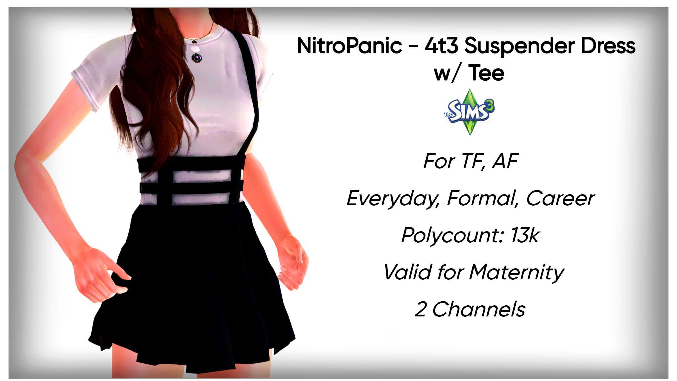 Simblr.cc - 4t3 Conversions: NitroPanic - 4t3 Suspender Dress w/ Tee ...