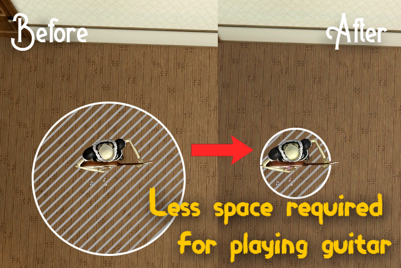 Simblr.cc - Less Space Needed: Fix: Guitar needs less Space for playing