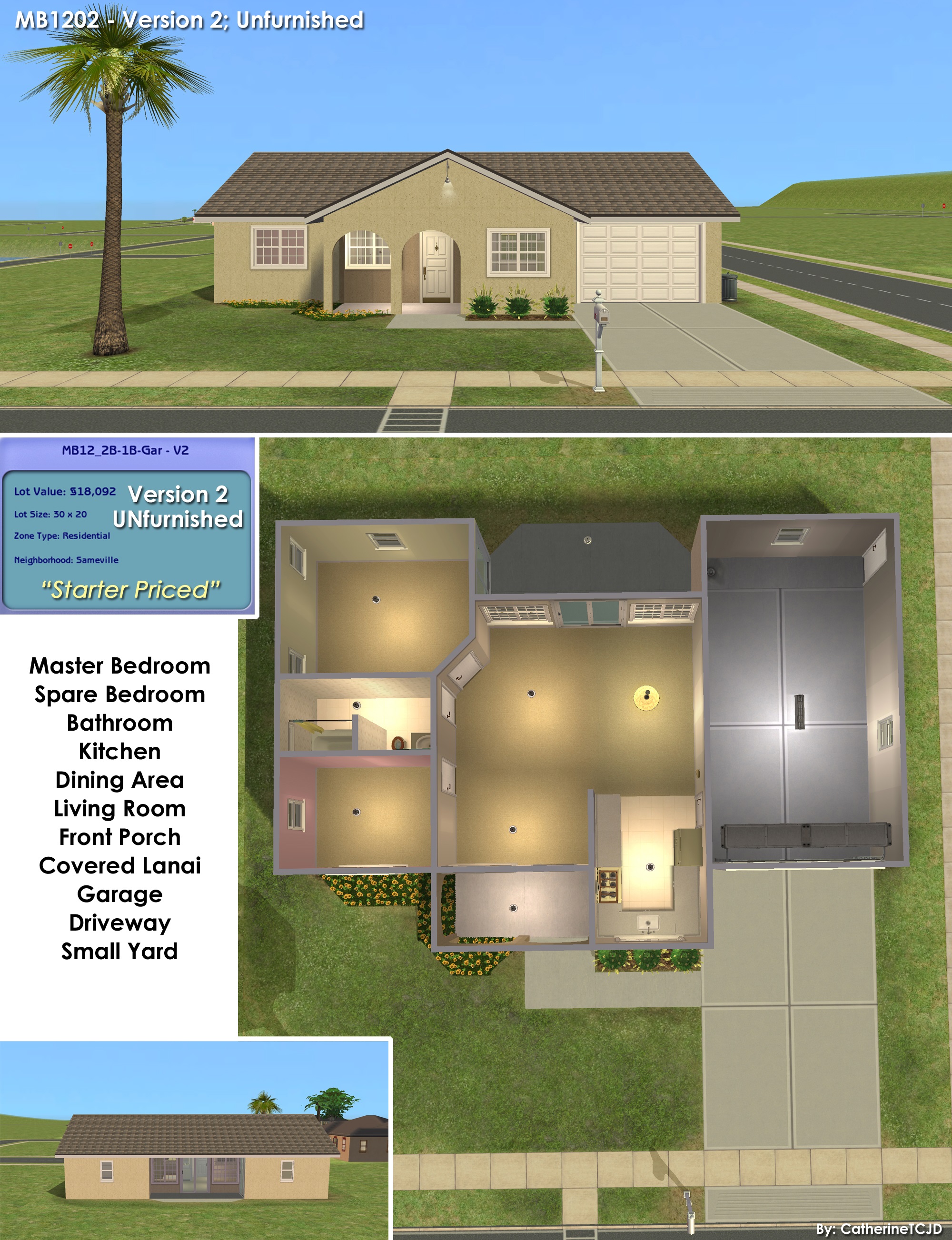 Simblr.cc - Sameville ~ Mid-Century Florida Housing Tract: Sameville ~ House Model #12: 2B/1B ...